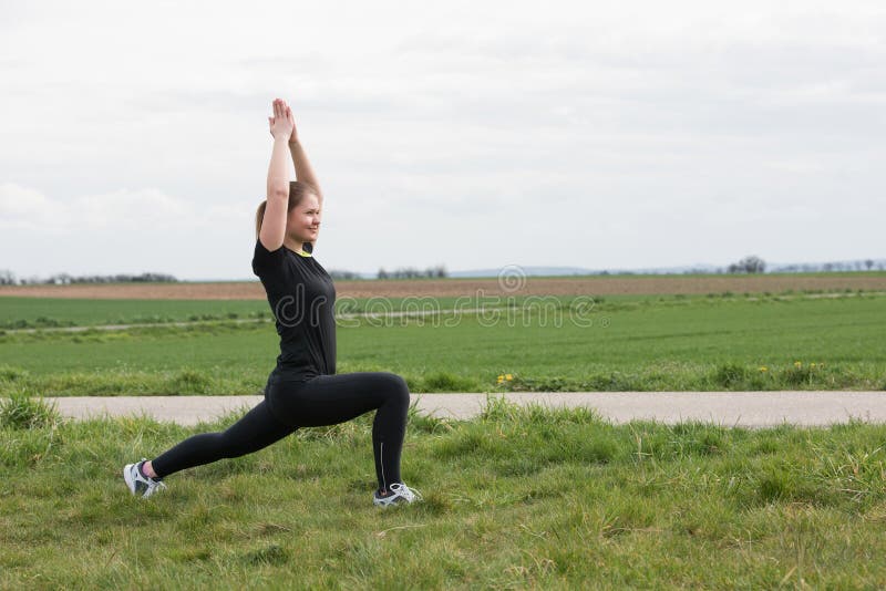Sport Woman Stetching Outdoors Stock Photo - Image of energy, body ...