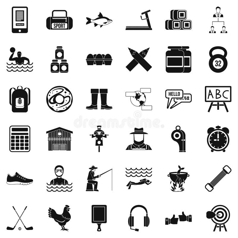 Sporting Activity Icons Set, Simple Style Stock Vector - Illustration ...