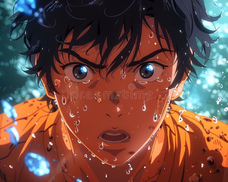 Sporting Anime Characters Competing with Superhuman Abilities Stock ...