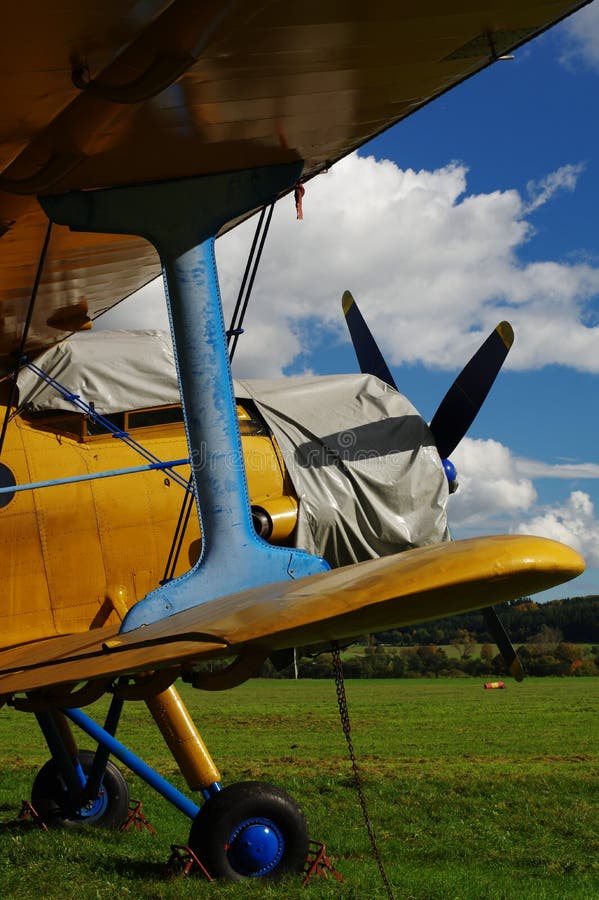 Sporting Biplane Aircraft 2 Stock Photo - Image of aircraft, field ...