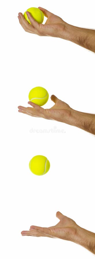 Sporting Equipment: Throwing a Tennis Ball. Stock Photo - Image of ...