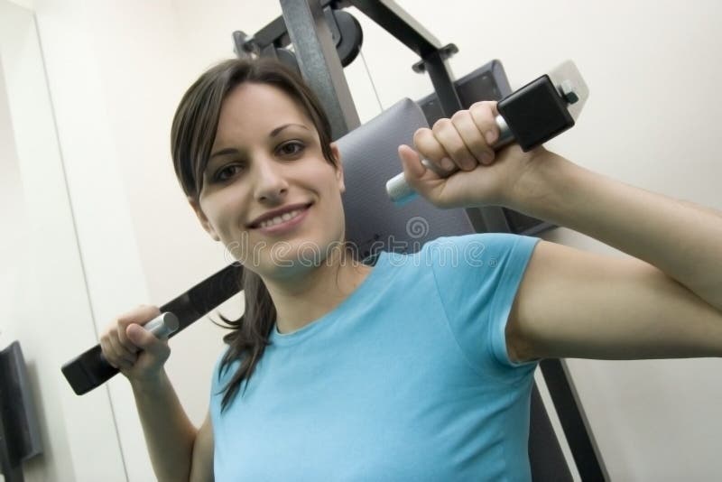 Sporting girl stock image. Image of beauty, muscles, indoors - 2243517