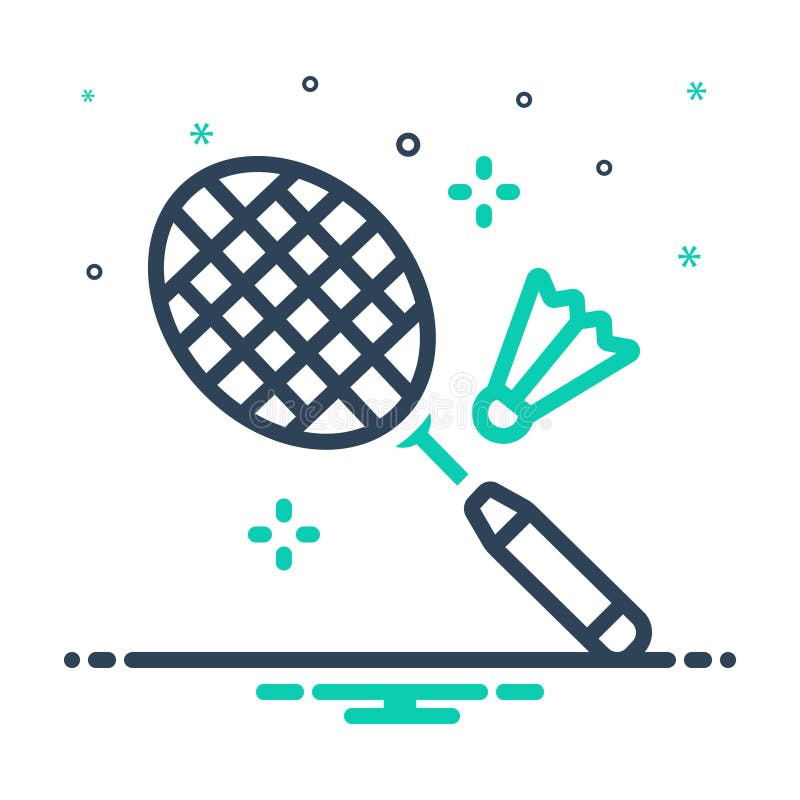 Mix Icon for Sporting, Shuttlecock and Racket Stock Vector - Illustration of sporting, badminton ...