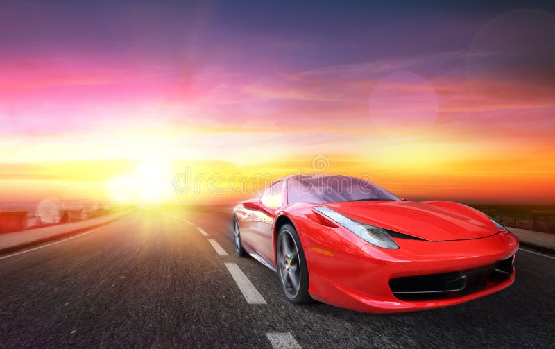 Sporting Race Car at Sunset Stock Image - Image of engine, sport: 85064929