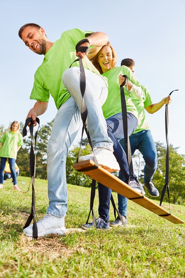 Sporting Team is Having Fun with a Teamwork Exercise Stock Photo ...