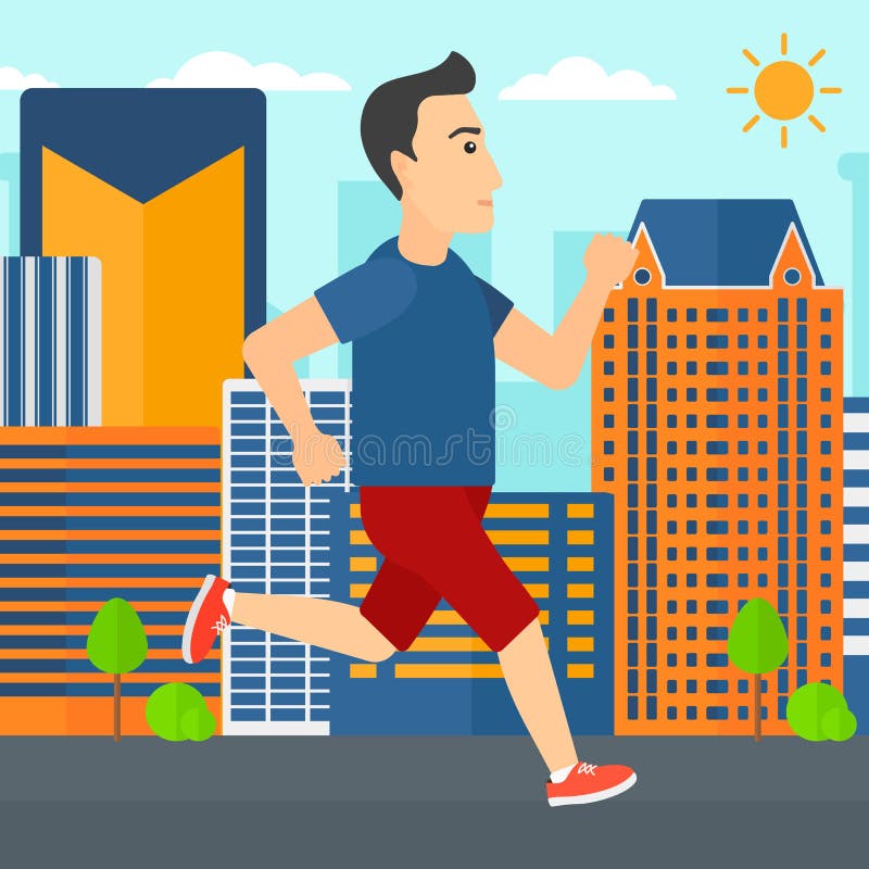 Sportive man jogging. stock vector. Illustration of athlete - 66320216