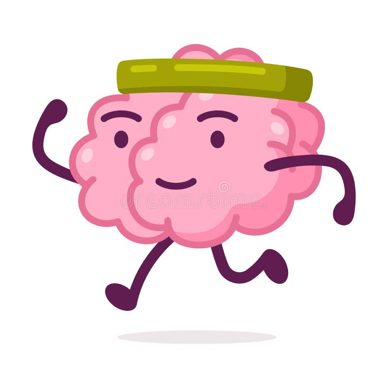 Pink Brain Sleeping On Pillow And Snoring Funny Human Nervous System Organ Cartoon Character