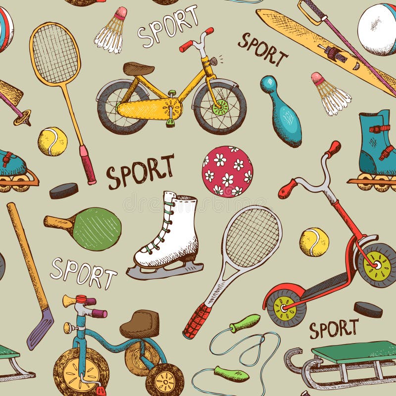 Sport pattern stock vector. Illustration of bowling, pattern - 28759620