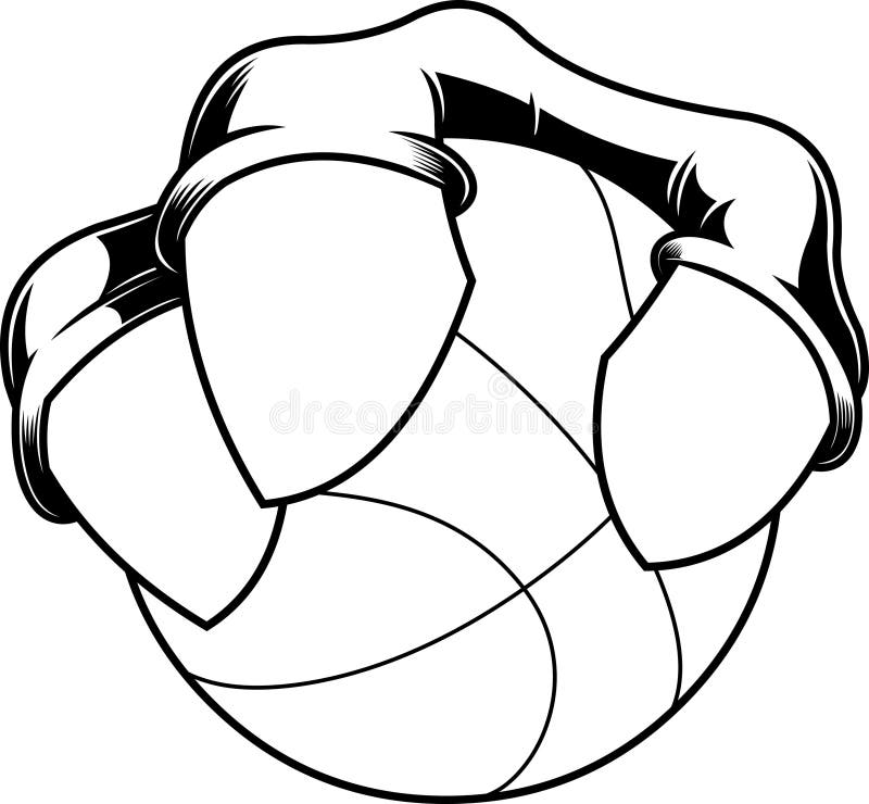 Black and White Bull Claw Gripping Basketball Mascot Logo Stock Vector ...