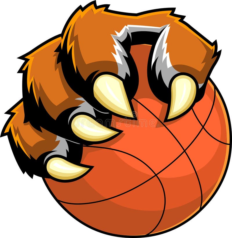 Tiger Claw Gripping Basketball Mascot Logo Stock Vector - Illustration ...