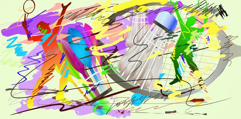 Sports Art and Brush Strokes Style Design Stock Illustration ...