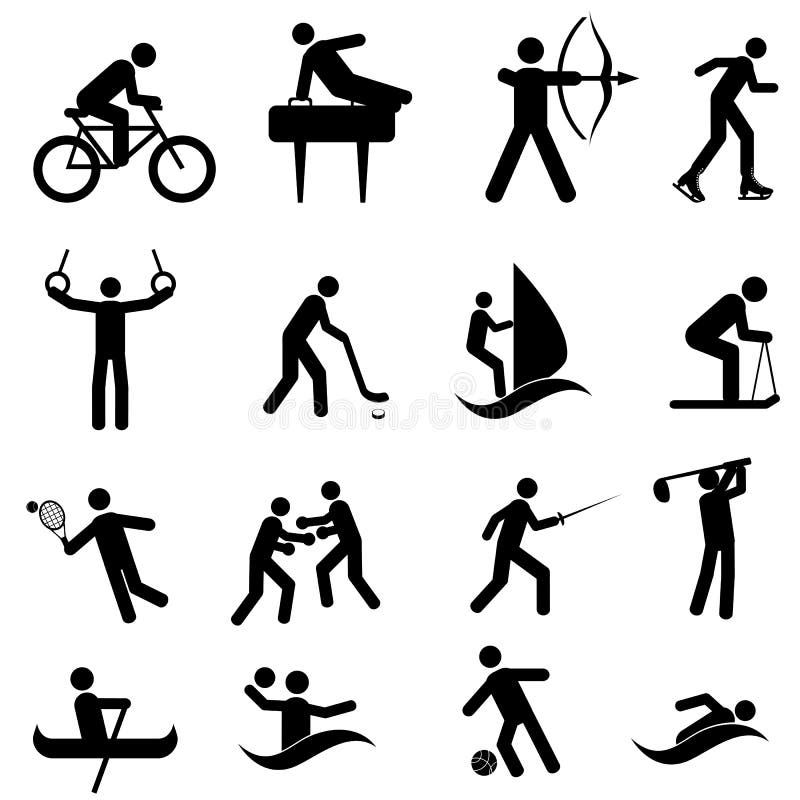 Sports and athletic icons stock vector. Illustration of gymnastics ...