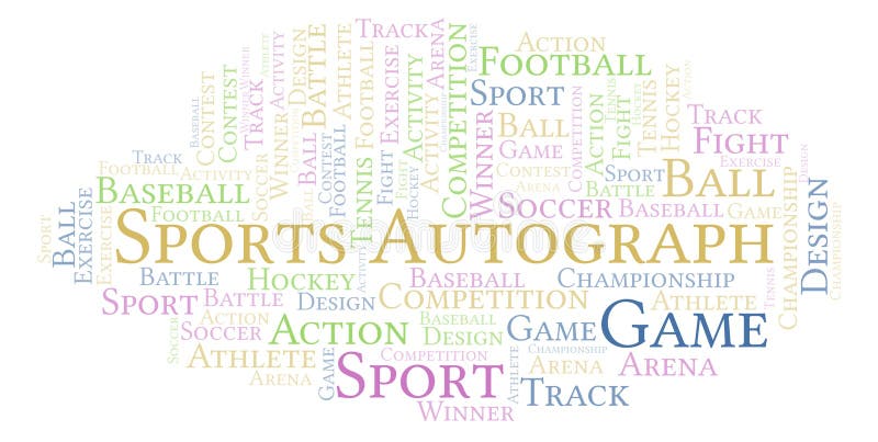 Sports Autograph Word Cloud Stock Illustration - Illustration of poster ...