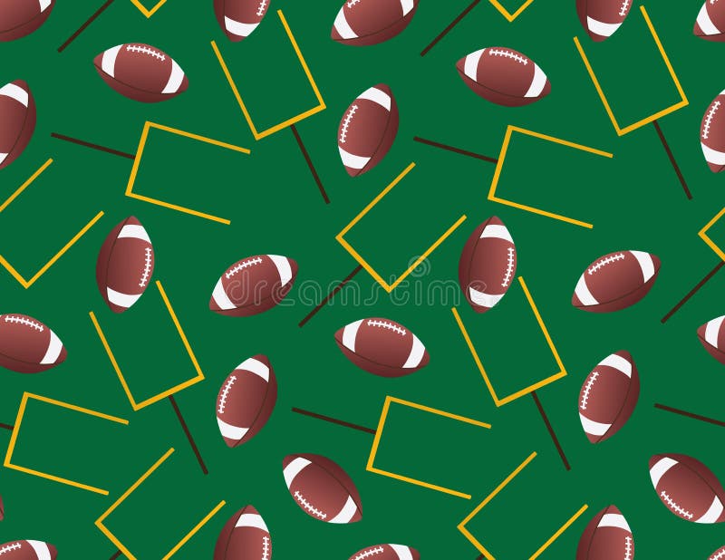 Brown Green Football Balls and Gates Pattern Stock Vector ...