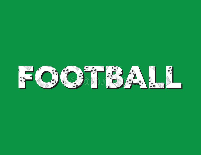 Football Word with Football Balls and Gates Pattern on Green Background ...