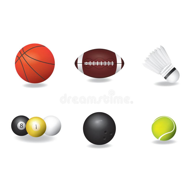 Sports Ball Icons. Vector Illustration Decorative Design Stock Vector ...