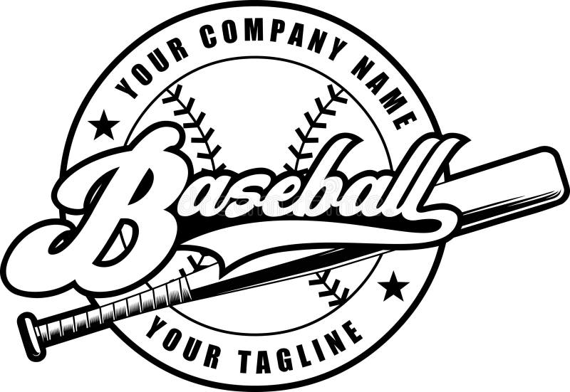 Black and White Baseball Graphic Logo Design Stock Vector ...
