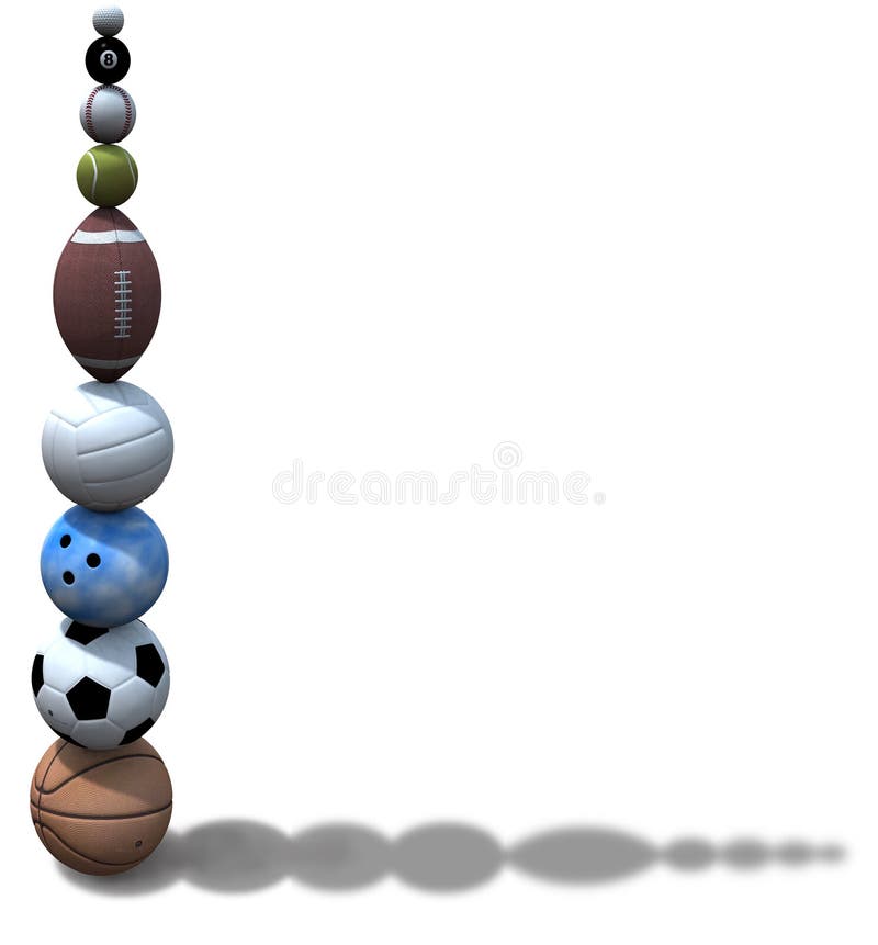 Sports Ball Stack Background Stock Illustration - Illustration of balls ...