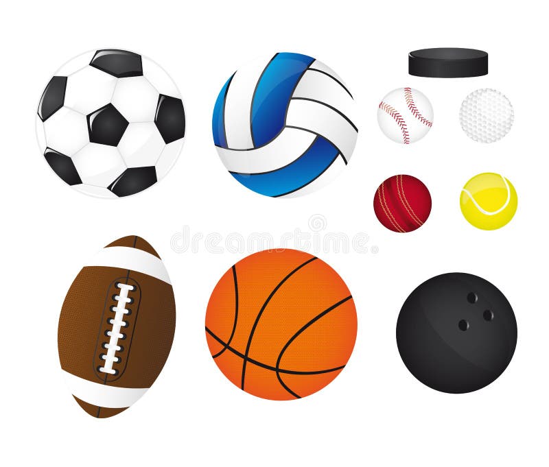 Sports Equipment Isolate Objects. Vector Cartoon Illustration of ...