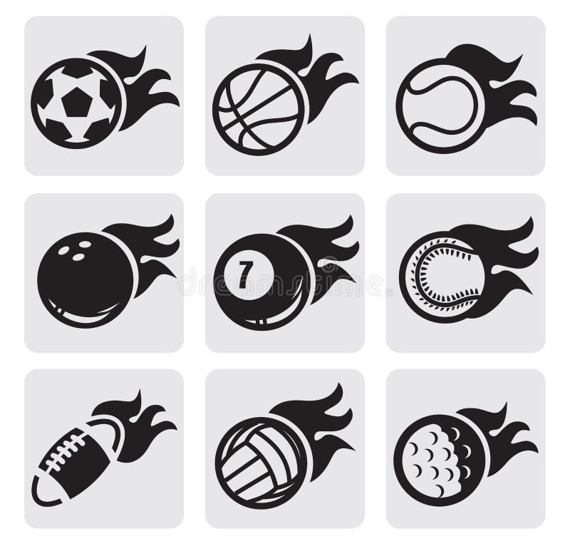 Vector Sport Balls Icons Set Stock Vector - Illustration of handball ...