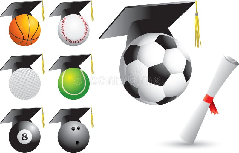 Sports balls graduates stock vector. Illustration of pool - 20114912
