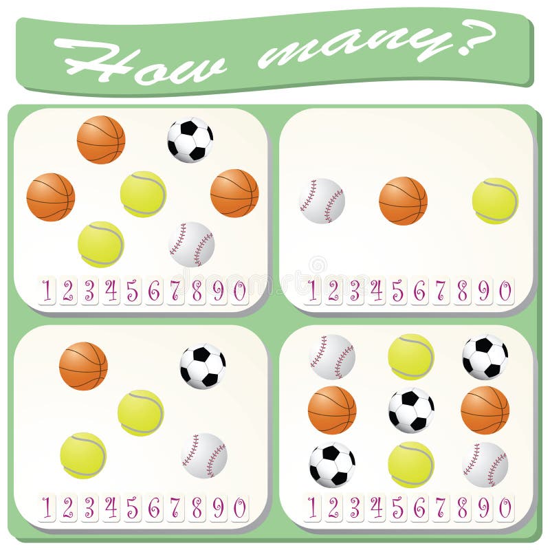 Sports balls. Logical task stock vector. Illustration of babies - 156796544