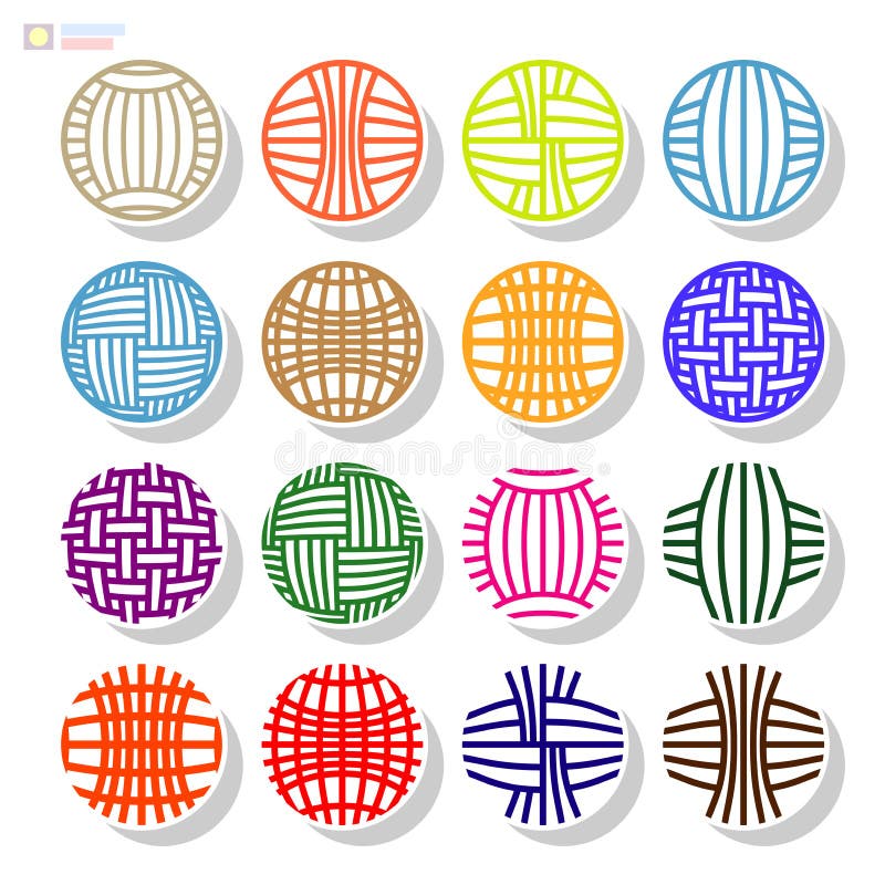 Sports Balls or Balls of Thread for Avatars. Set of Icons for Training ...