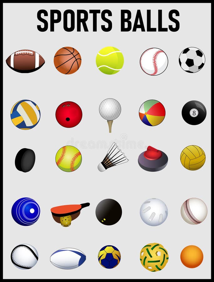 Sports Balls for Various Sports Games are a Realistic Vector ...
