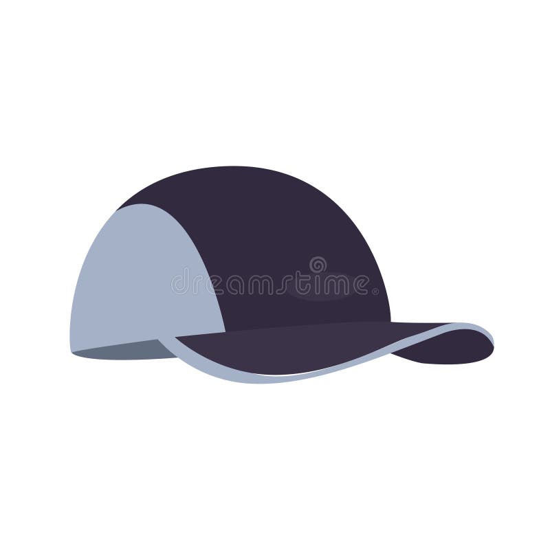 Sports Baseball Cap, Front Side View, Flat Vector Illustration Stock ...