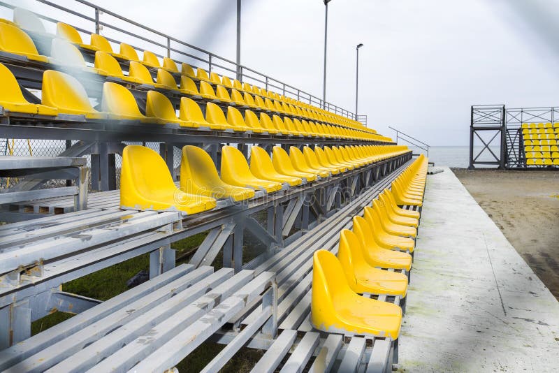 Sports benches at stadium stock photo. Image of stage - 87362060