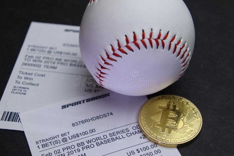 Sports Bet on Baseball with Bitcoin Editorial Image - Image of business ...