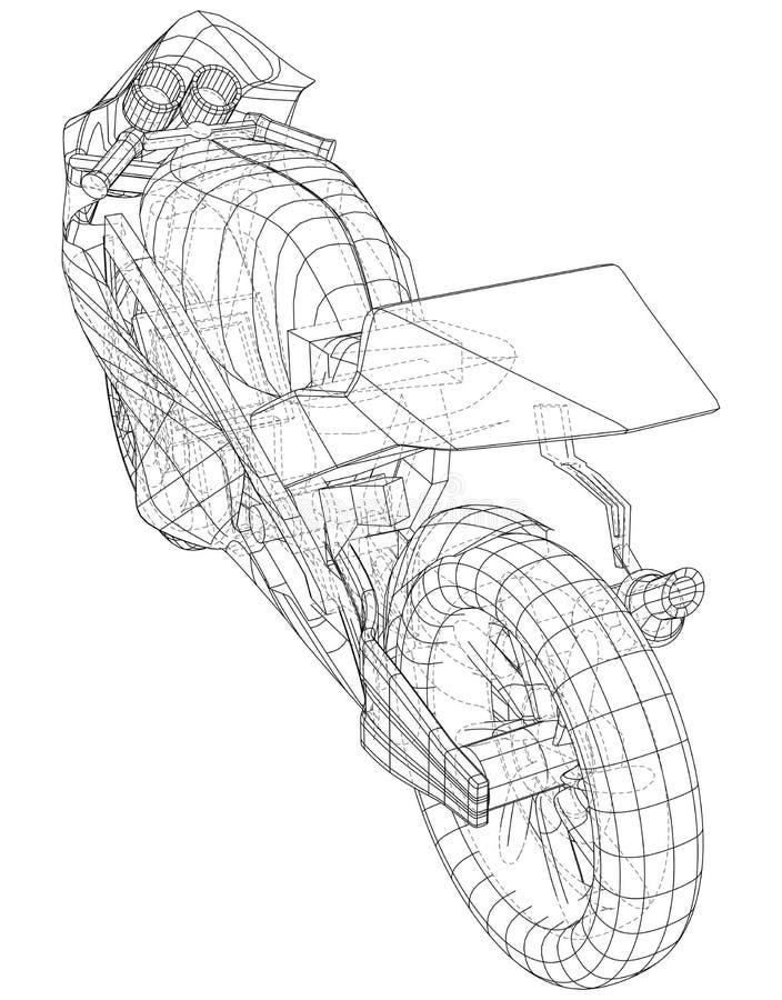 Motorcycle Technical Wire Frame Stock Illustrations – 76 Motorcycle ...