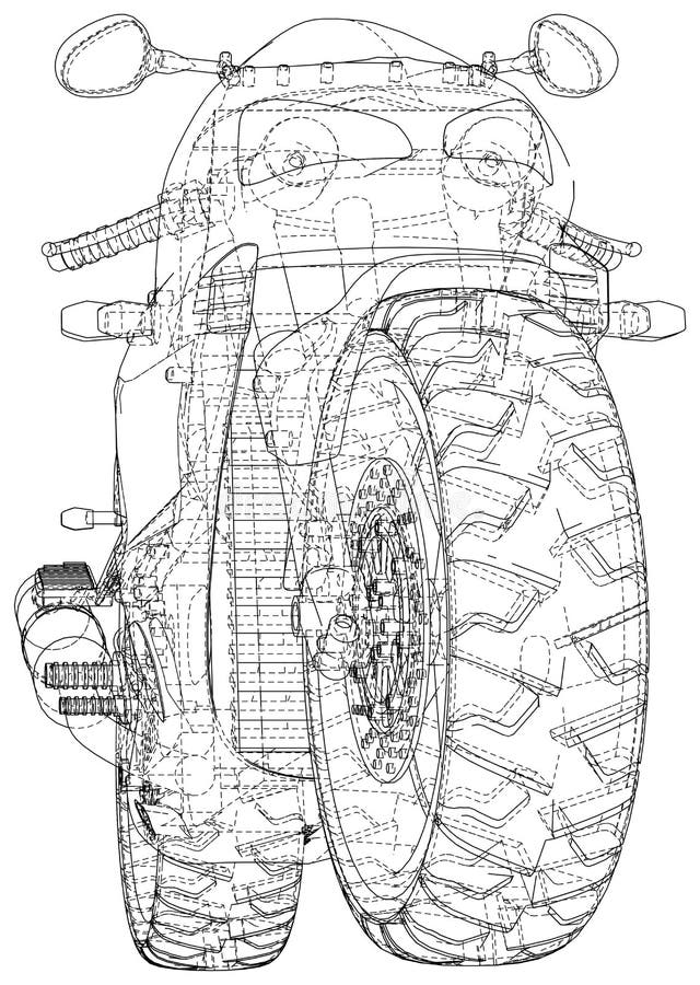 Sports Bike Technical Wire-frame. EPS10 Format Stock Vector ...