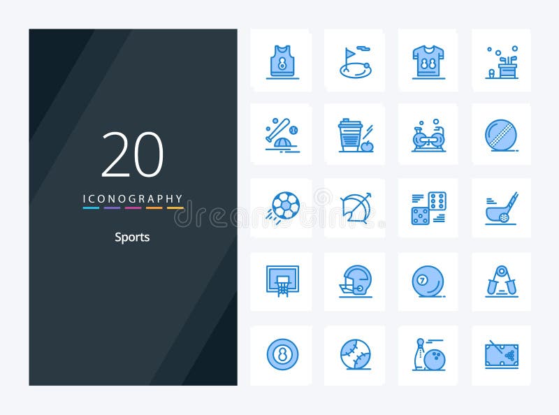 20 Sports Blue Color Icon for Presentation Stock Vector - Illustration ...