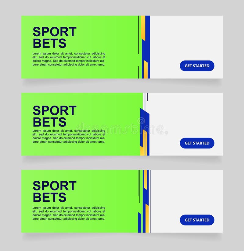 Sports Bookmaker Service Promo Web Banner Design Template Stock Vector ...