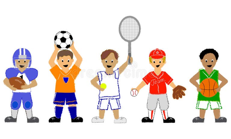 Sports Boys stock illustration. Illustration of graphic - 10308716