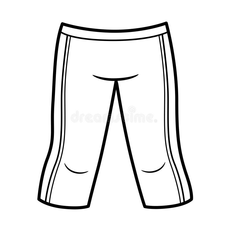 Sports Breeches for Training Linear Drawing Stock Illustration ...
