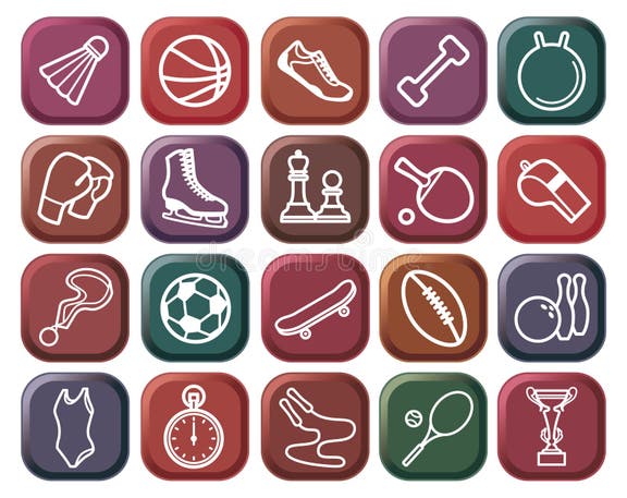 Sports buttons stock vector. Illustration of design, football - 16857575