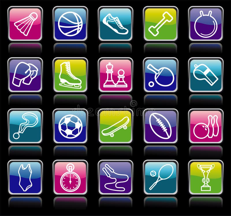 Sports buttons stock vector. Illustration of equipment - 17088435