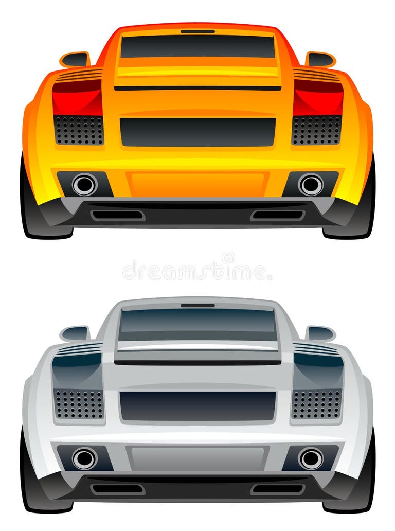 Sports Car Rear View Yellow Stock Illustrations – 90 Sports Car Rear ...