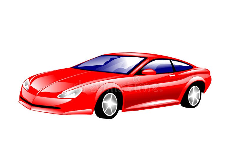Fast Red Car stock illustration. Illustration of hatchback - 3996986
