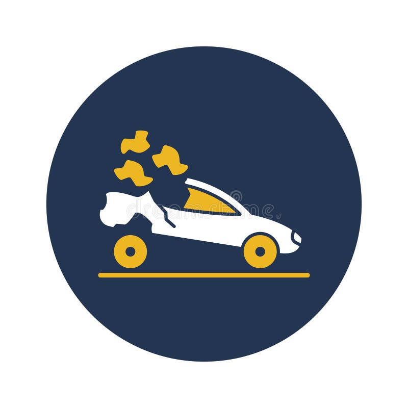 Sports Car Crash Isolated Vector Icon that Can Be Easily Modified or ...