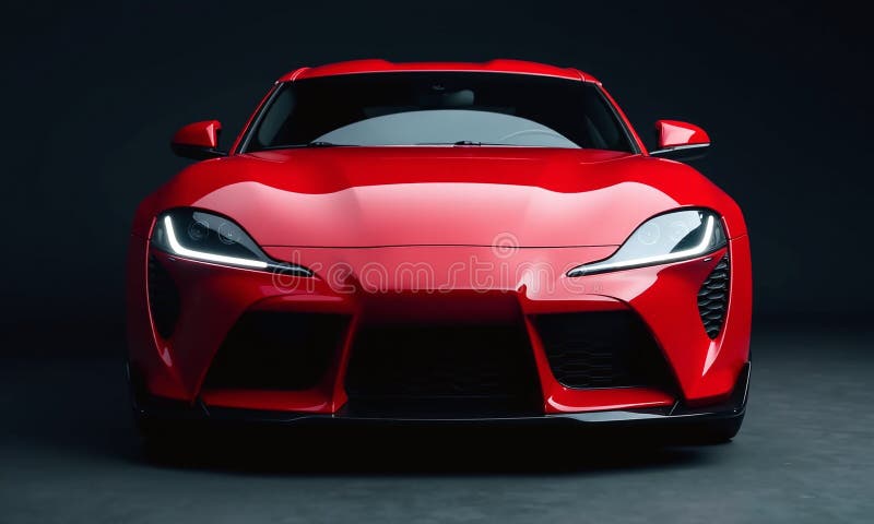 Sports Car Front Quarter View Glossy Stock Illustration - Illustration ...