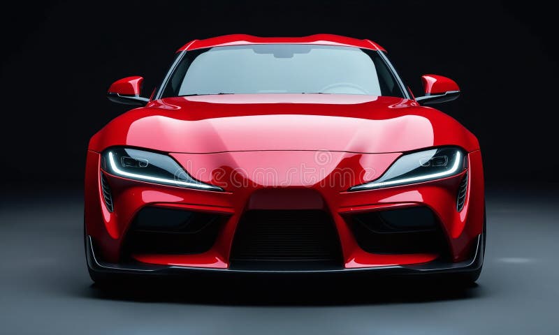 Sports Car Front Quarter View Glossy Stock Illustration - Illustration ...