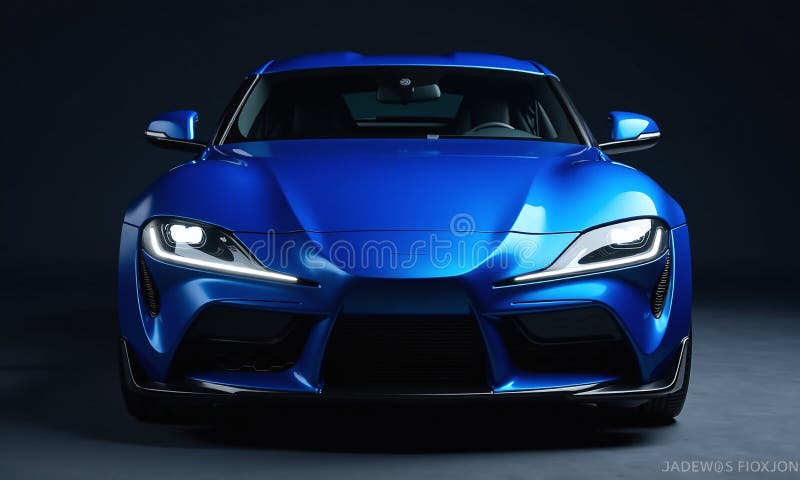 Sports Car Front Quarter View Glossy Stock Illustration - Illustration ...