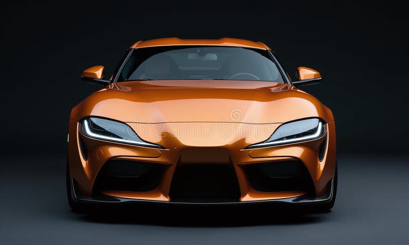 Sports Car Front Quarter View Glossy Stock Illustration - Illustration ...