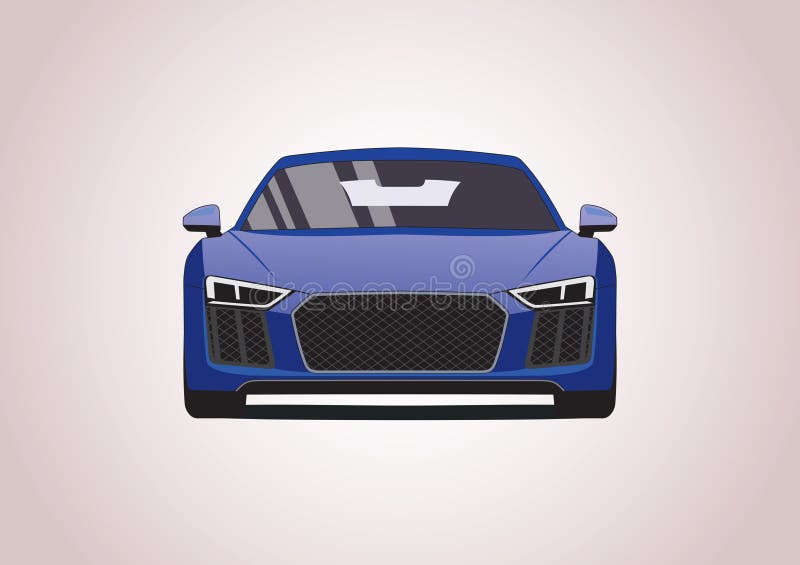 Sports car front view stock vector. Illustration of vector - 216706412