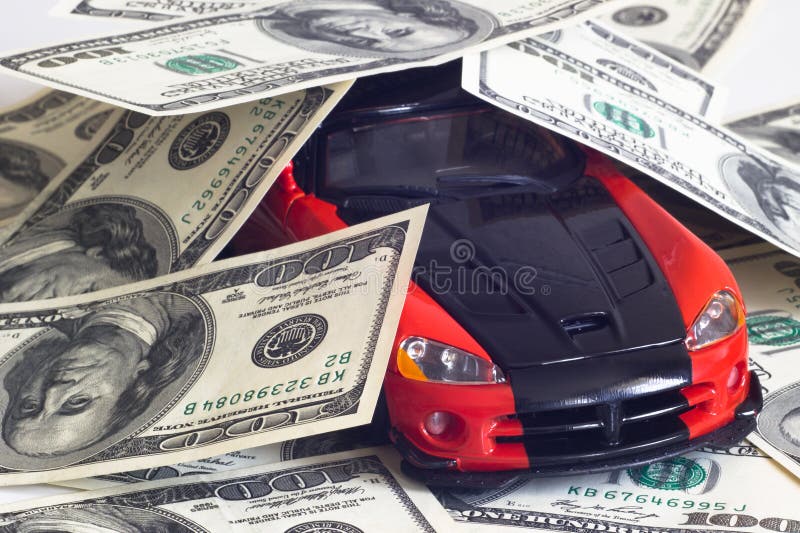 Sports car and money stock image. Image of value, dollars - 29500523
