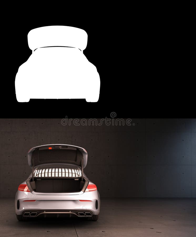 Sports Car with Open Trunk 3d Render Image with Alpha Stock ...