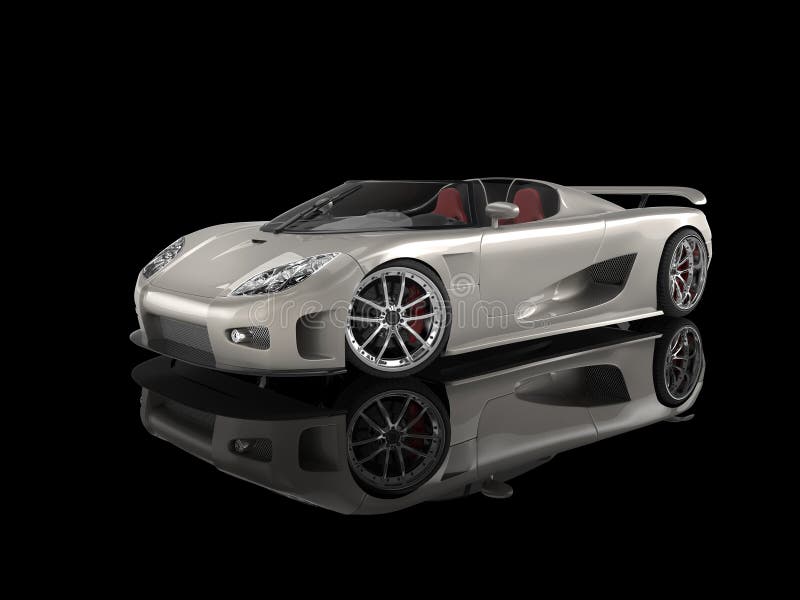 Sports Car - Platinum Painted Stock Photo - Image of concept ...